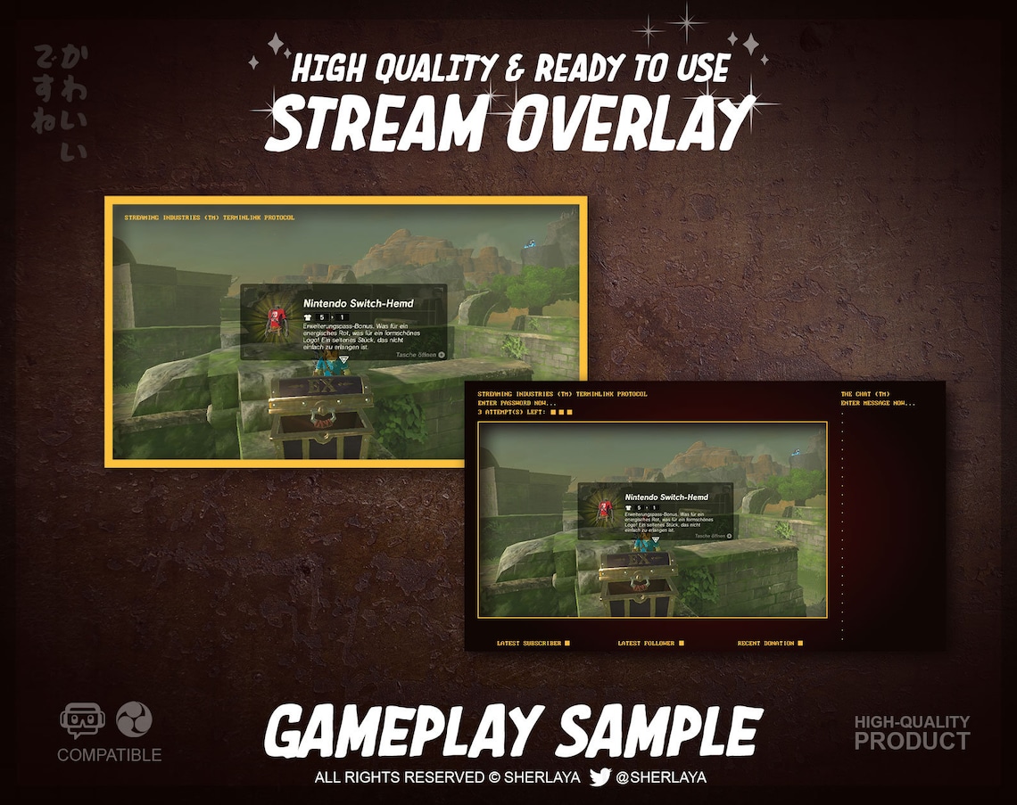 3x Stream Overlay Retro Terminal Amber / Vintage / VGA / - Etsy