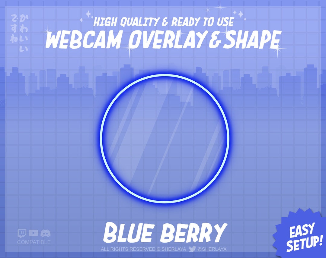 Webcam Overlay & Shape Blue Berry Neon / Circle / Frame / Twitch ...