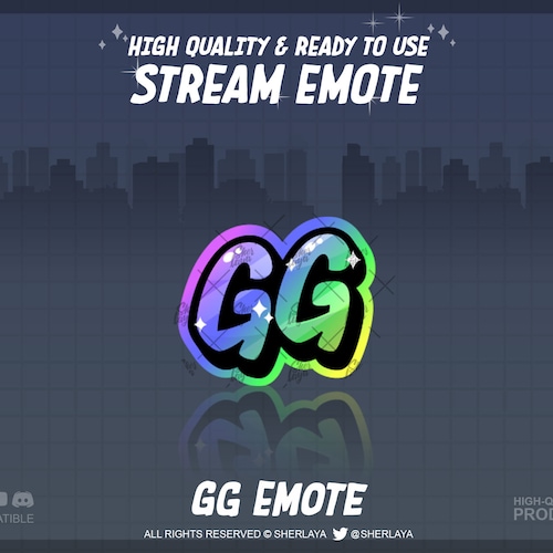 Animated and Static GG Text Emote for Twitch Discord Youtube - Etsy