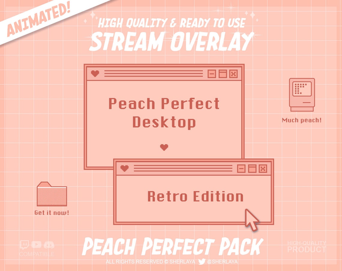 Animated Overlay Peach Perfect Overlay COMPLETE PACK Retro / - Etsy