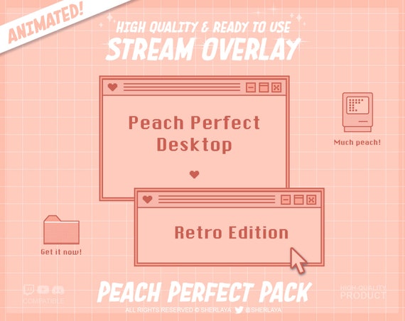 Animated Overlay Peach Perfect Overlay COMPLETE PACK Retro / - Etsy