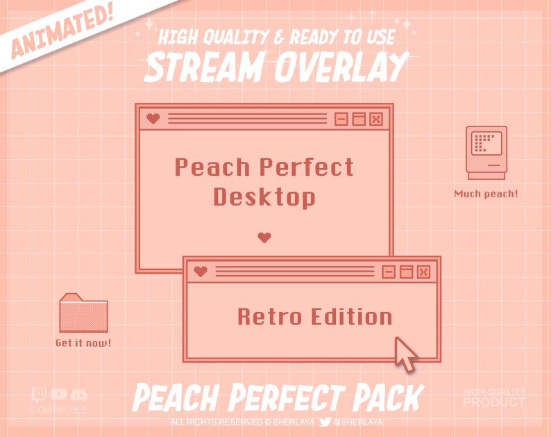 Animated Overlay Peach Perfect Overlay COMPLETE PACK Retro / Cute ...