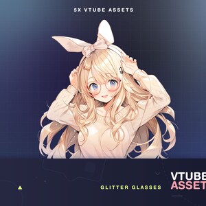 5x Vtuber Assets Glitter Glasses / Vtube / Vtubing / Twitch / Kawaii ...