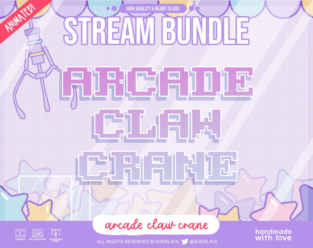 Twitch Arcade Claw Crane Machine Purple Stream Package / Fun Fair ...