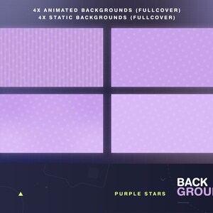 10x Vtuber Animated Stream Backgrounds Purple Stars / Vtuber / Vtube ...