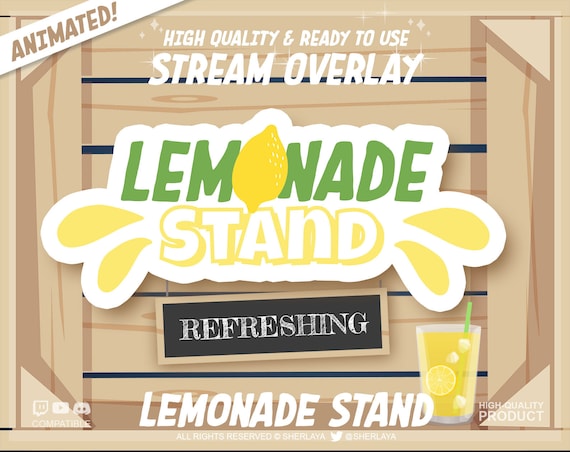 Animated Overlay Lemonade Stand COMPLETE PACK Lemon / Yellow / - Etsy ...