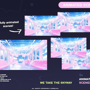 5x Animated Scenes We Take the Skyway / Background / Screens / Pastel ...