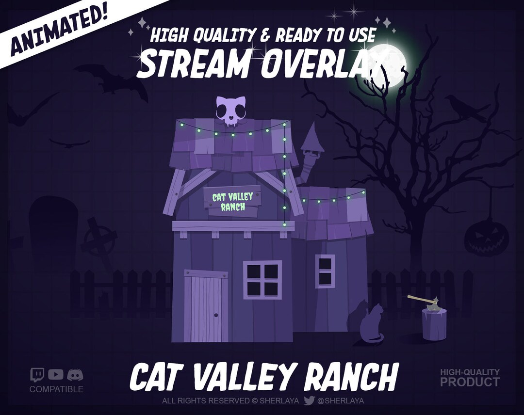 Animated Overlay Cat Valley Ranch COMPLETE PACK Cats / Purple / Cute ...