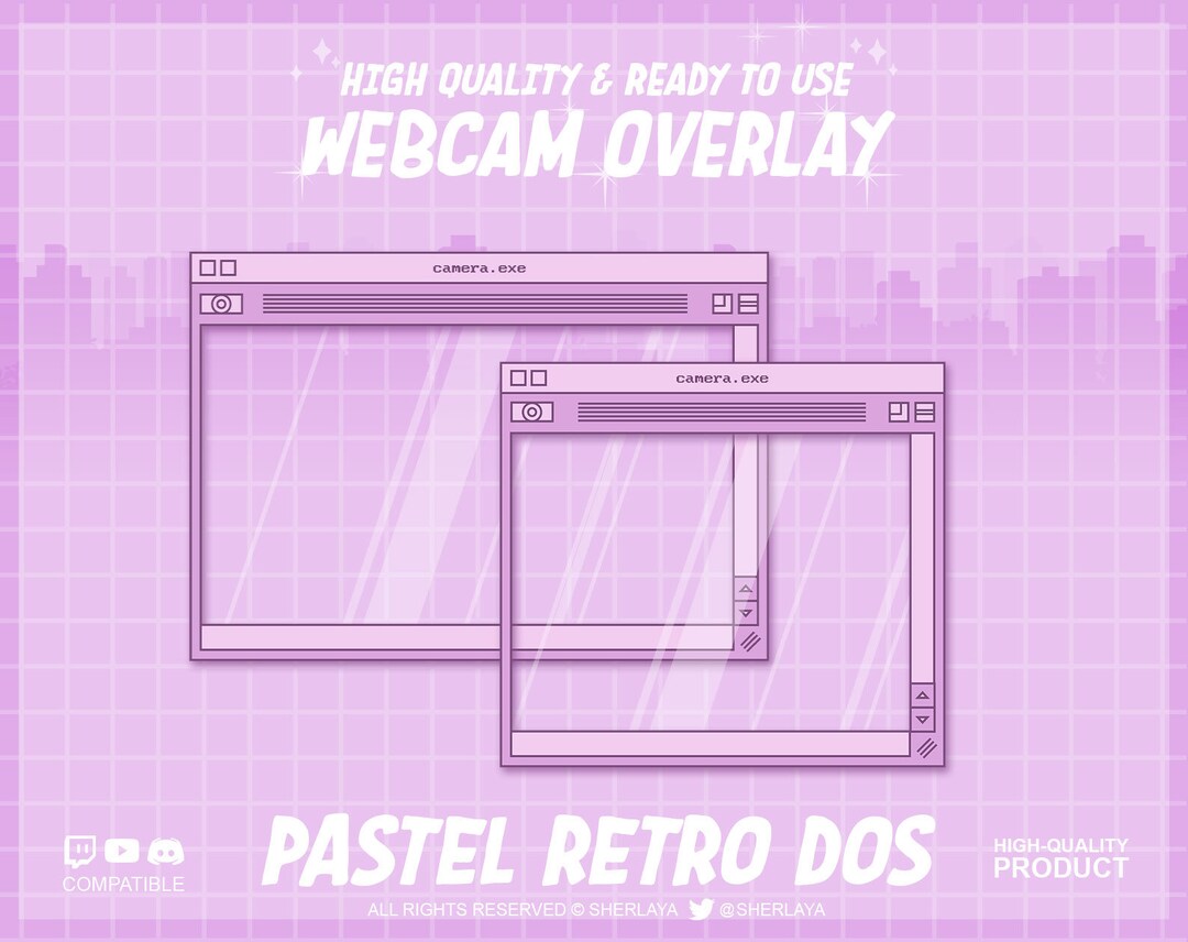 2x Webcam Overlaypastel Retro DOS Pink / Pastel / Cute / Camera Overlay ...