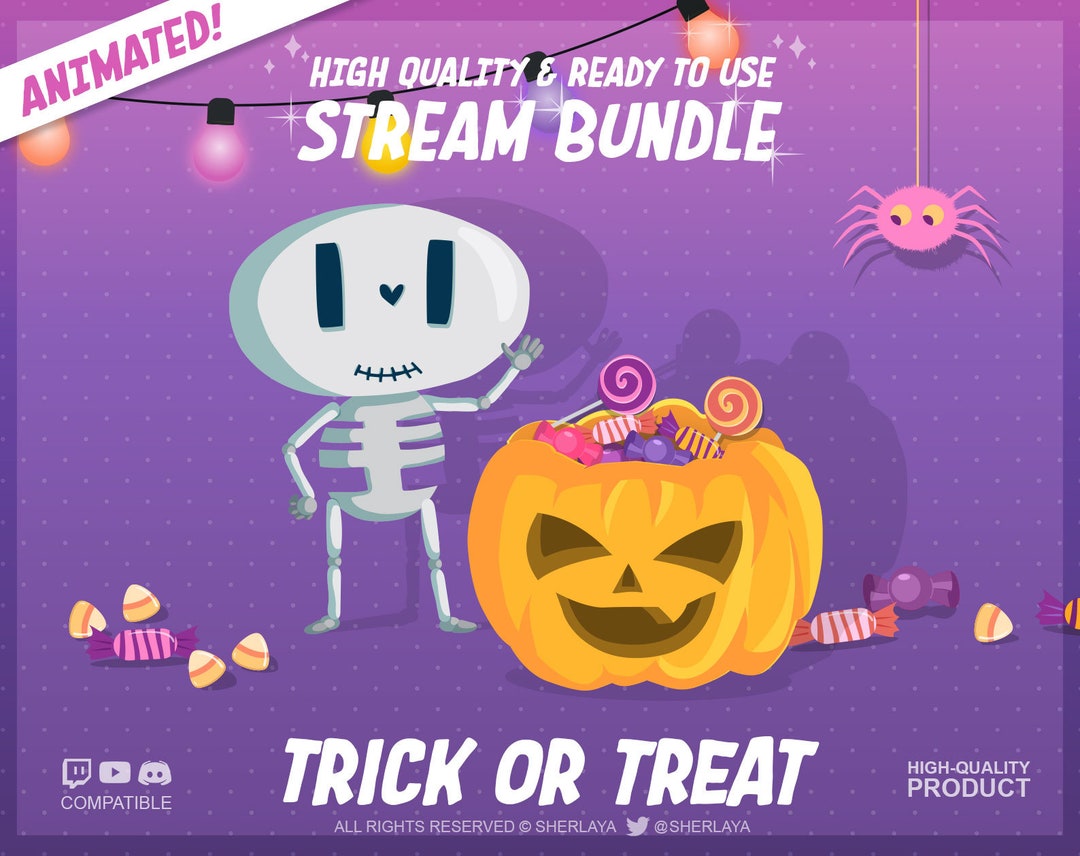 Animated Overlay Bundle Trick or Treat / Halloween / Vtuber / Vtuber ...
