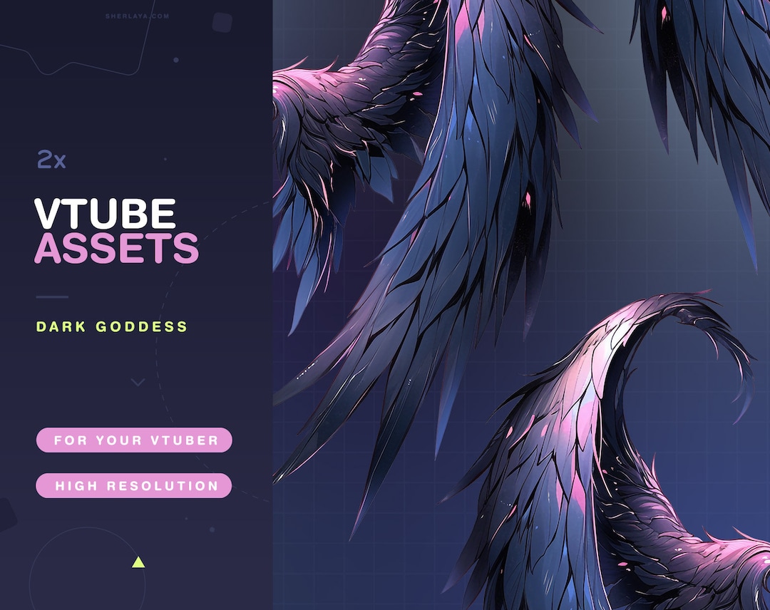 Vtuber Assets Dark Goddess / Vtube / Vtubing / Twitch / Kawaii / Manga ...
