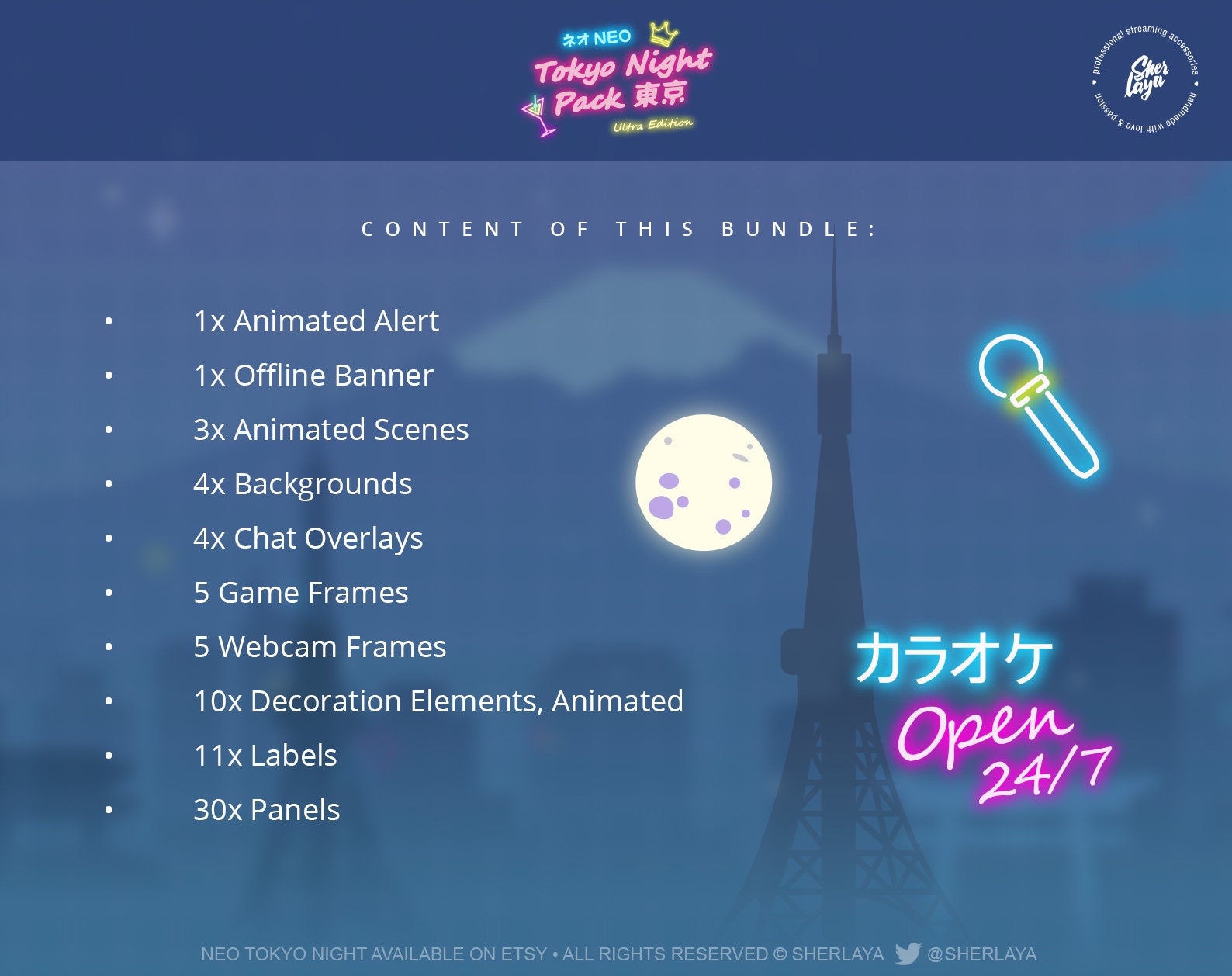 Animated Overlay Neo Tokyo Night ULTRA EDITION / Cute / Pastel / Lo-fi ...