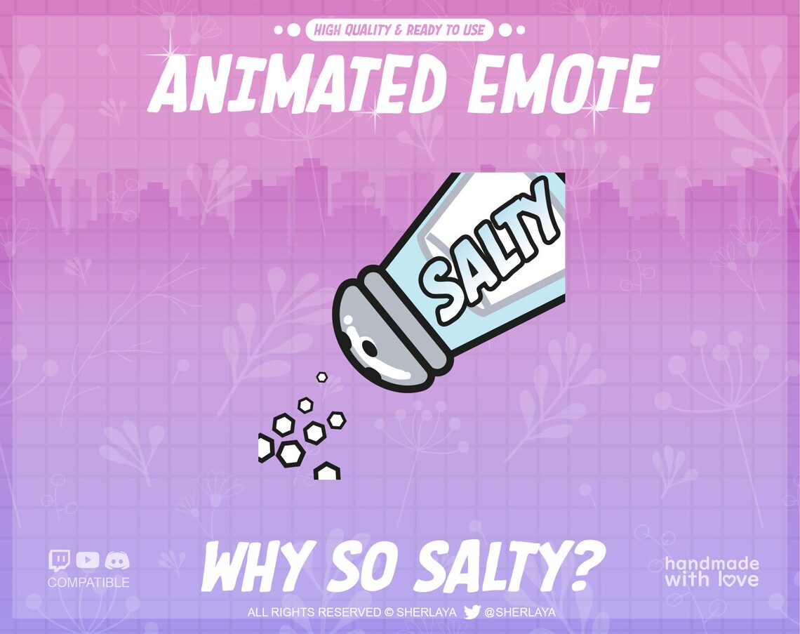 Salty Shaker Emote Twitch /youtube / Discord / Kawaii / Manga - Etsy
