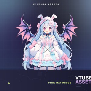 Vtuber Assets Pink Batwings / Vtube / Vtubing / Twitch / Kawaii / Manga ...