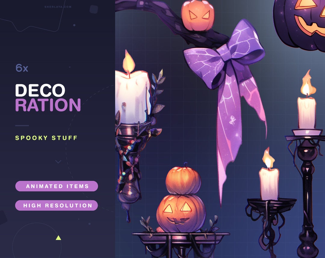6x Animated Decoration Stream Asset Spooky Stuff / Halloween / Witchy ...