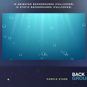 4x Vtuber Animated Stream Backgrounds Underwater Bubbles / Vtuber ...