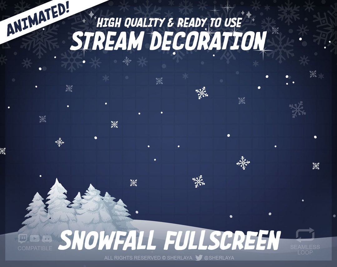 2x Animated Stream Decoration Snowfall Fullscreen Overlay / Christmas ...