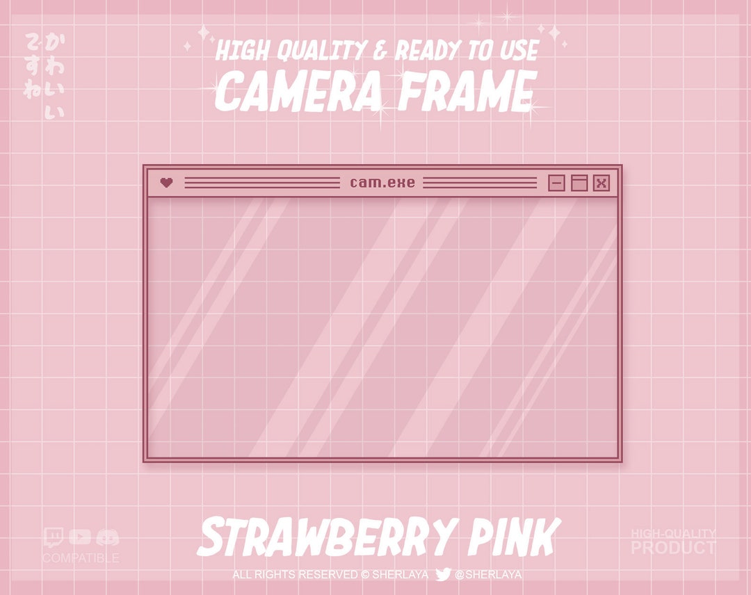 Webcam Overlay Strawberry Pink Windows / Pastel / Border / Pixel ...