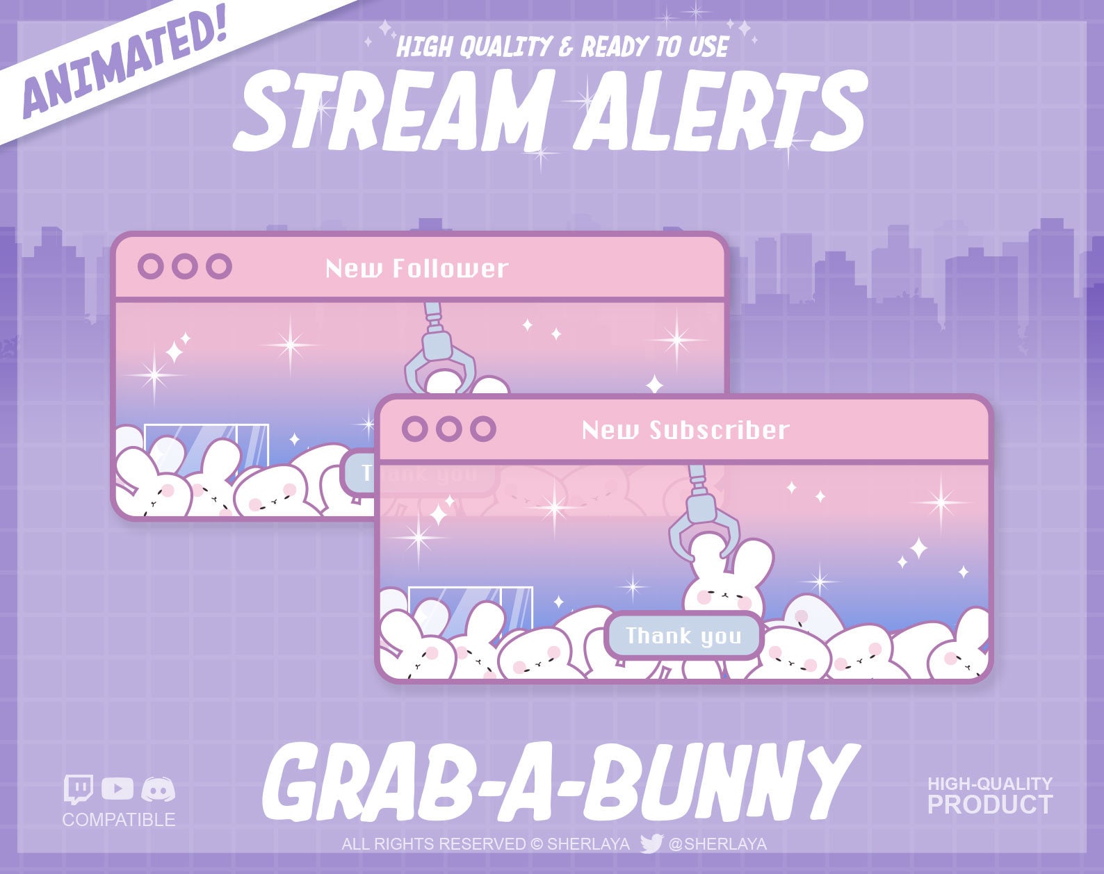 7x Animated Alerts Grab A Bunny / Fun Fair / Pastel / Overlay - Etsy