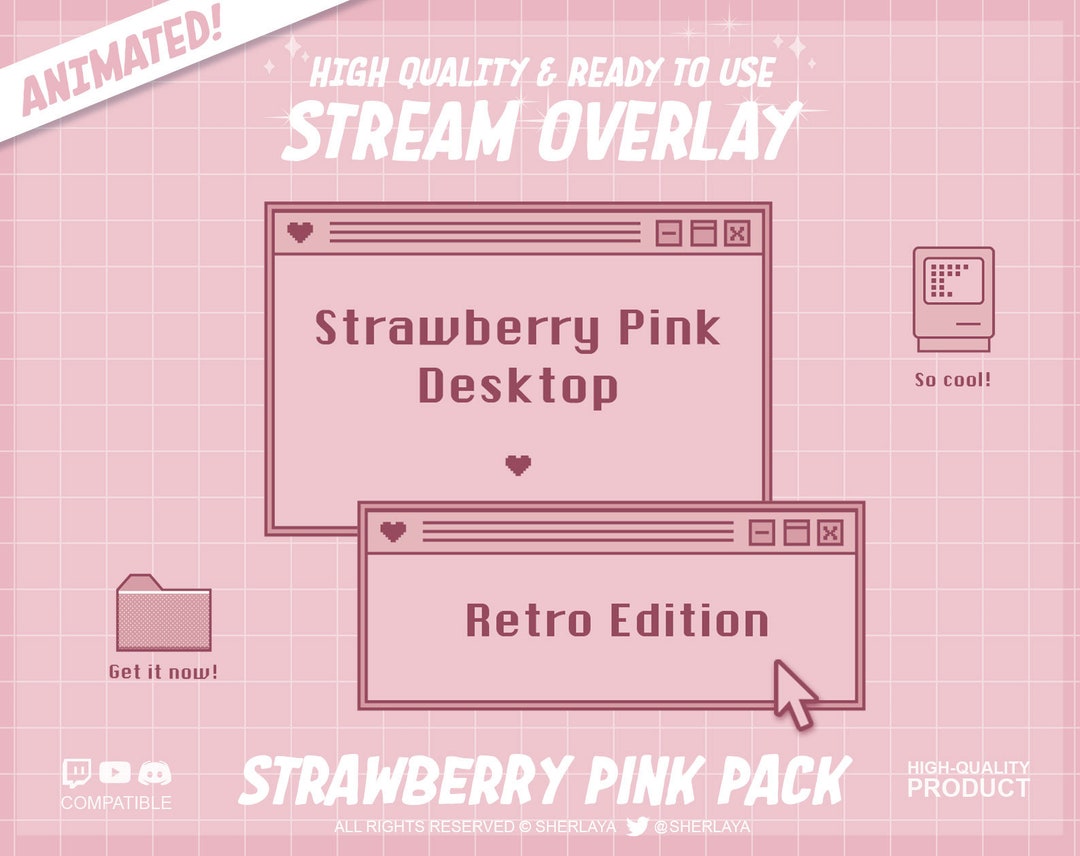 Animated Overlay Pink Overlay COMPLETE PACK Retro / Cute / Pastel ...