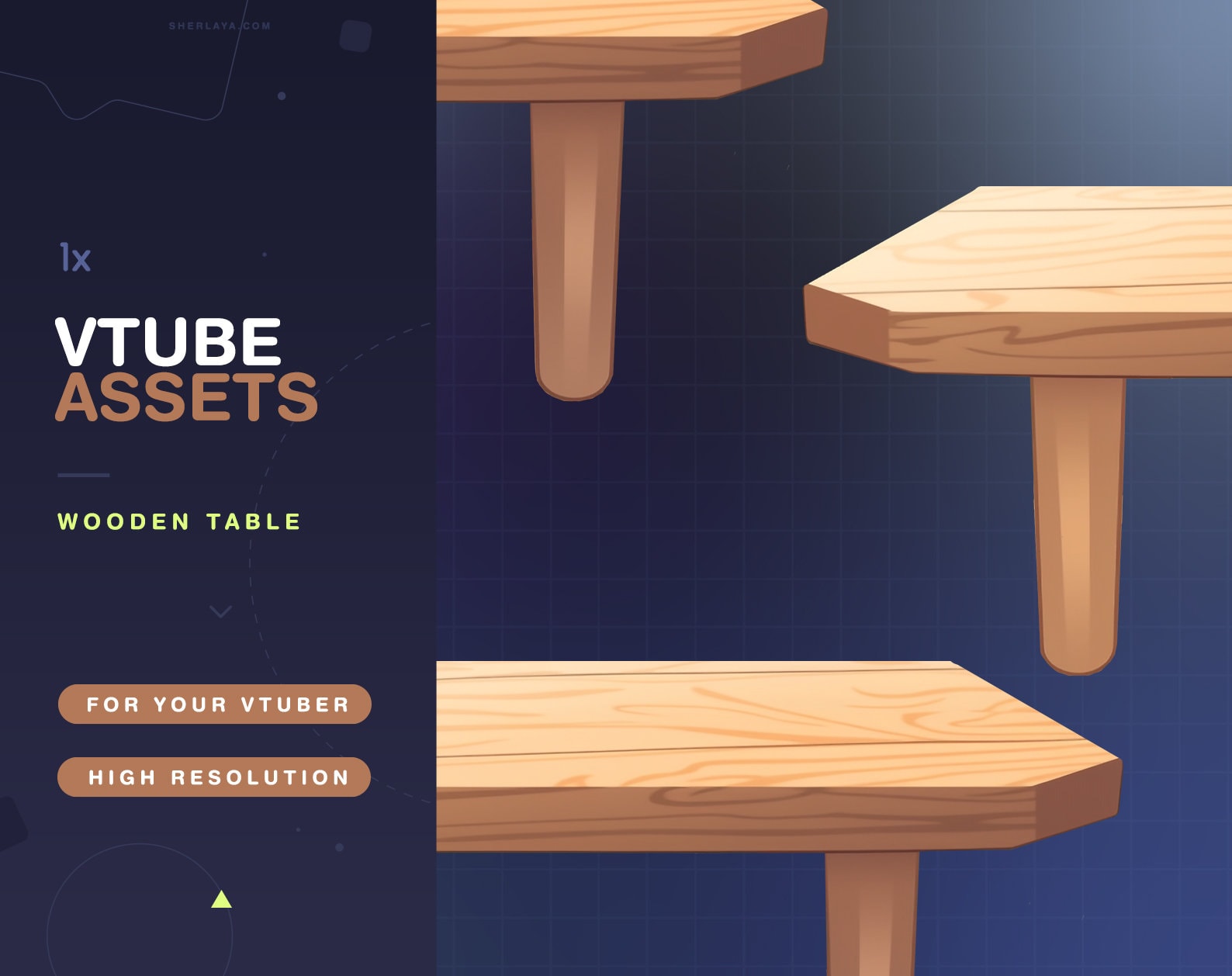 Vtuber Assets Wooden Table / Vtube / Vtubing / Twitch / Kawaii / Manga ...