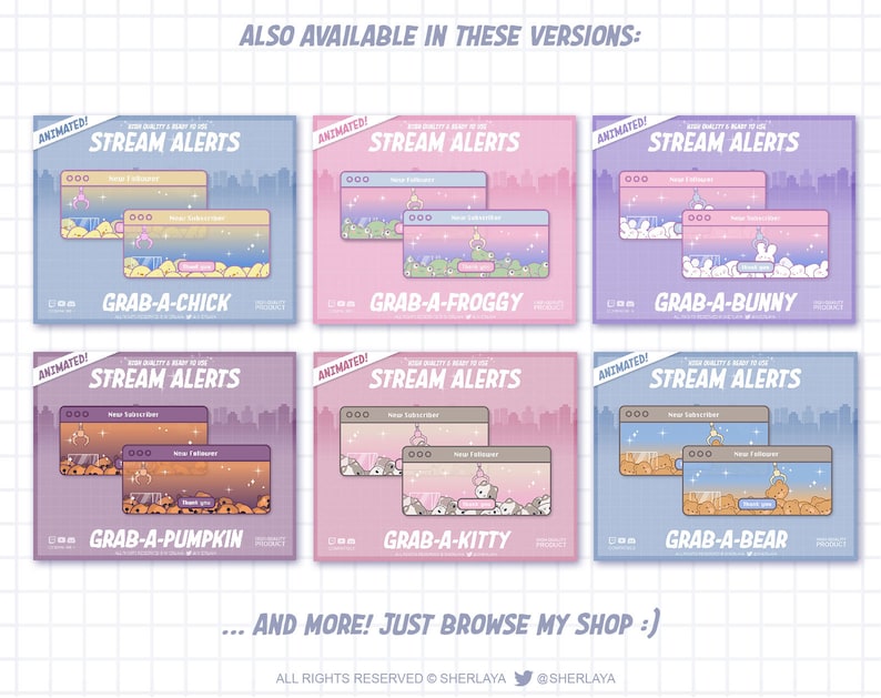 7x Animated Alerts Grab A Strawberry / Fun Fair / Pastel / - Etsy