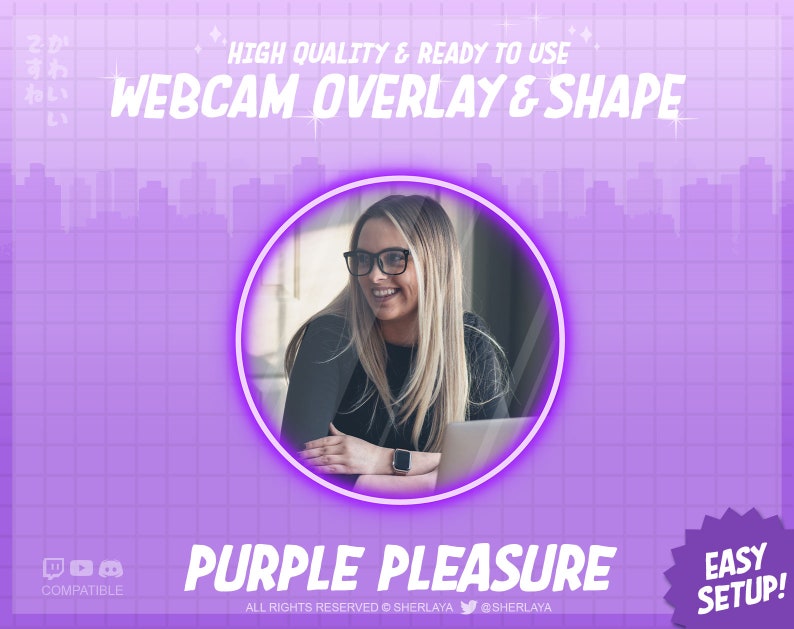 Webcam Overlay & Shape Purple Pleasure Neon / Circle / Frame / Twitch ...