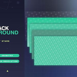 10x Vtuber Animated Stream Backgrounds Mint Stars / Vtuber / Vtube ...