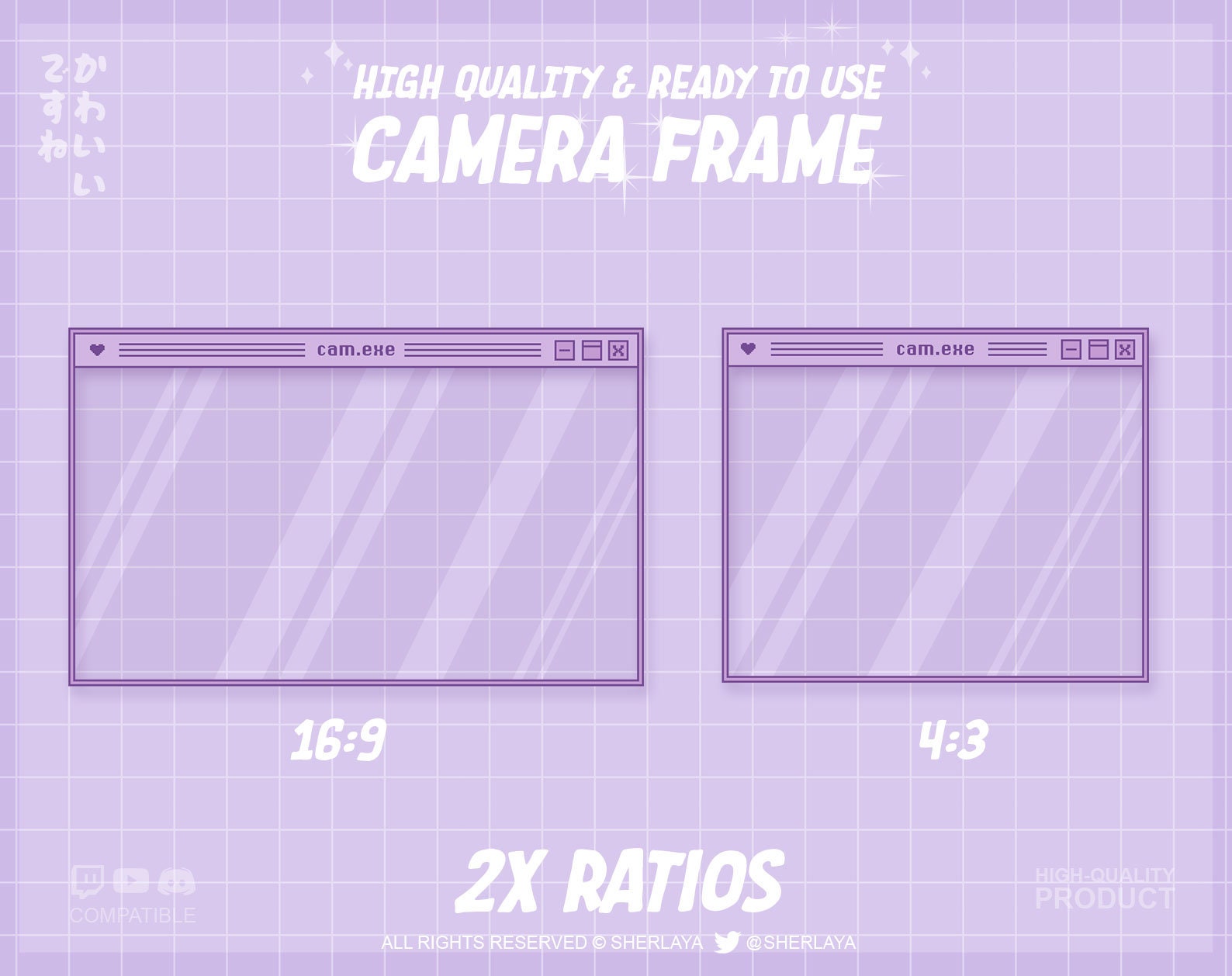Webcam Overlay Sweet Lavender Windows / Pastel / Border / Pixel / Retro ...