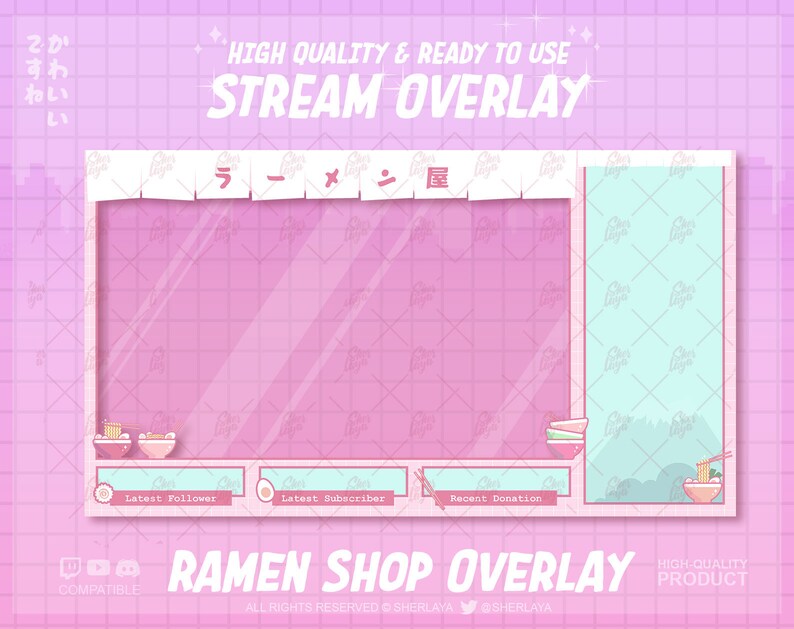 2x Stream Overlay Ramen Shop Pink INKL. 1x EMOTE / Cute / | Etsy