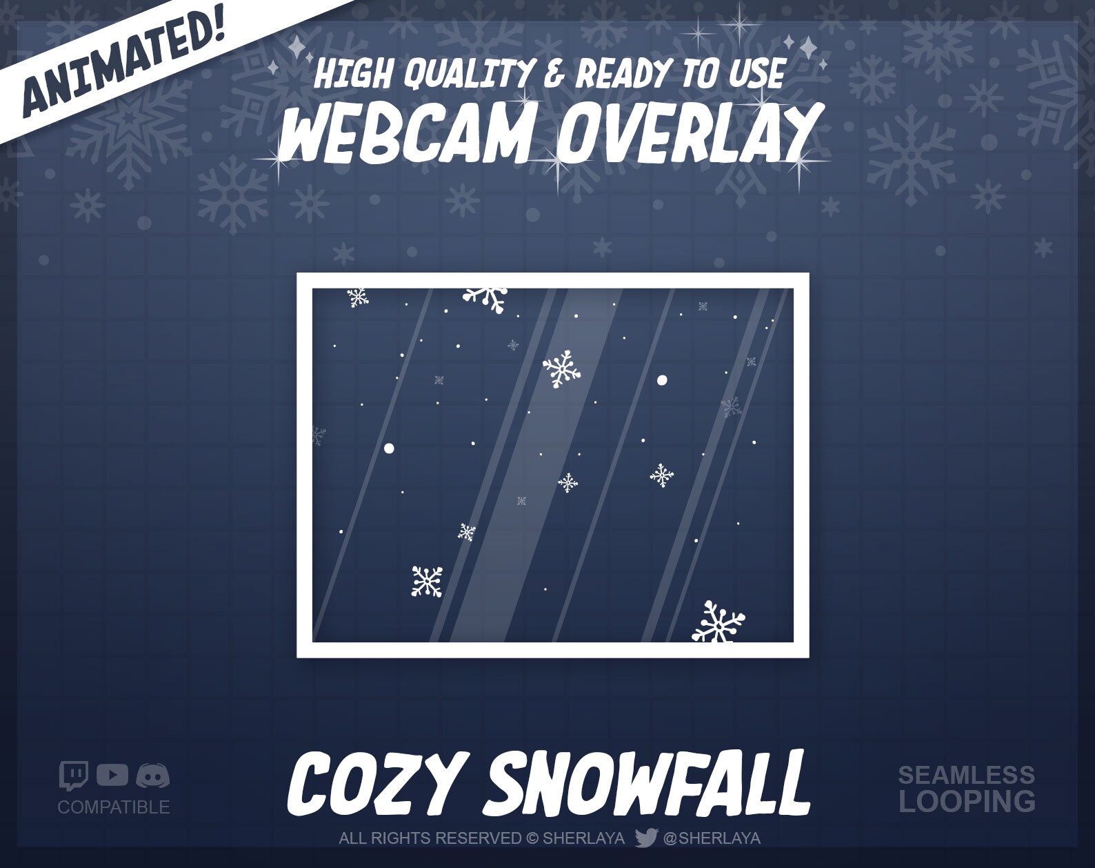 1x Animated Webcam Overlay Cozy Snowfall Seamless Animation / - Etsy