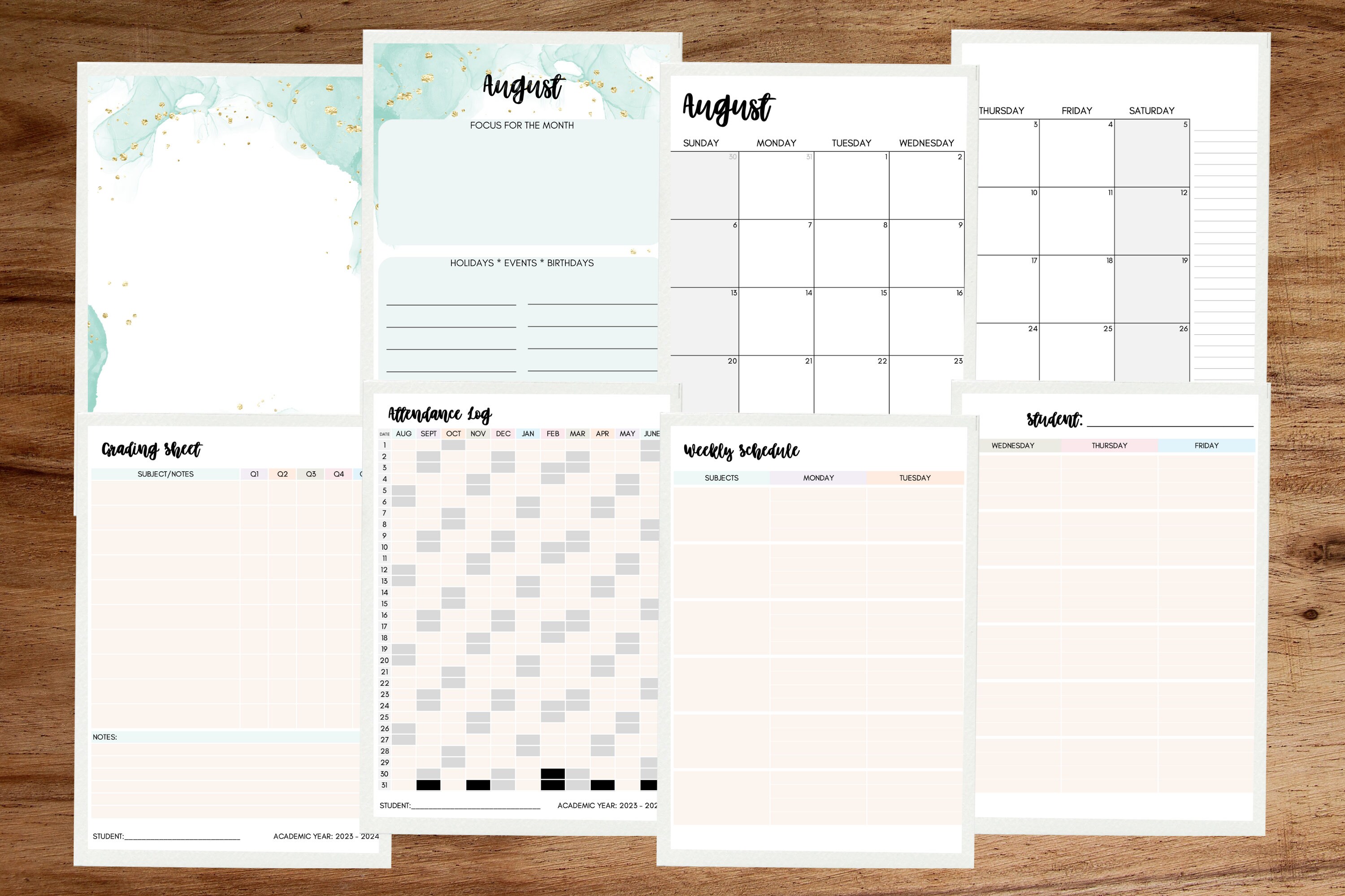 Homeschool Planner BUNDLE, Printable Homeschool Planner Pages, Lesson ...