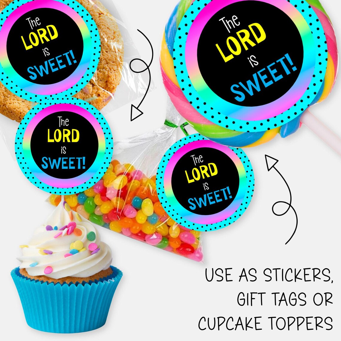Printable the Lord is Sweet, Christian Theme Labels Stickers, Religious ...