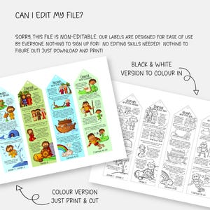 Bible Story Bookmarks | Children's Bible Stories | Sunday School Scripture Gifts & Activities ...