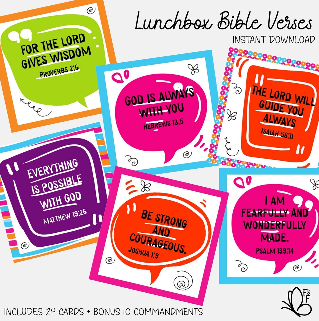 Christian Lunch Box Notes | Bible Verse Ten Commandments | Sunday ...