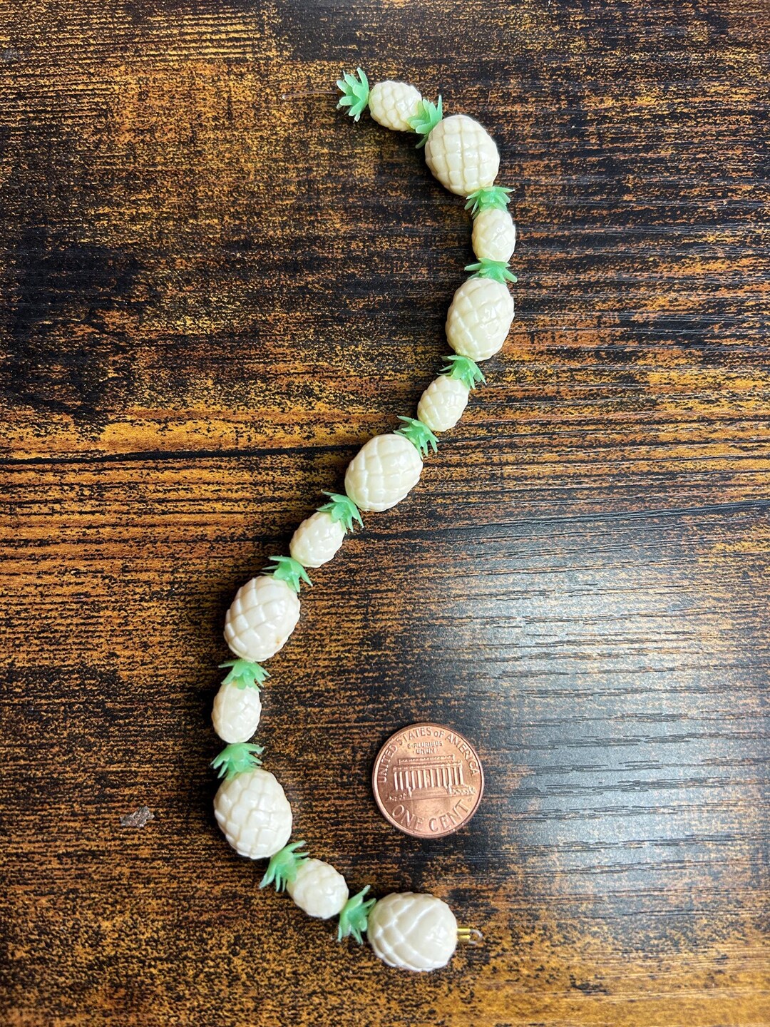 Vintage Pineapple Fruit Beads, 7" Strand, Make Your Own Jewelry ...