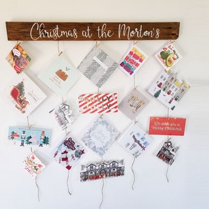 Christmas Card Holder Display. Eco-friendly Christmas Personalised Sign ...