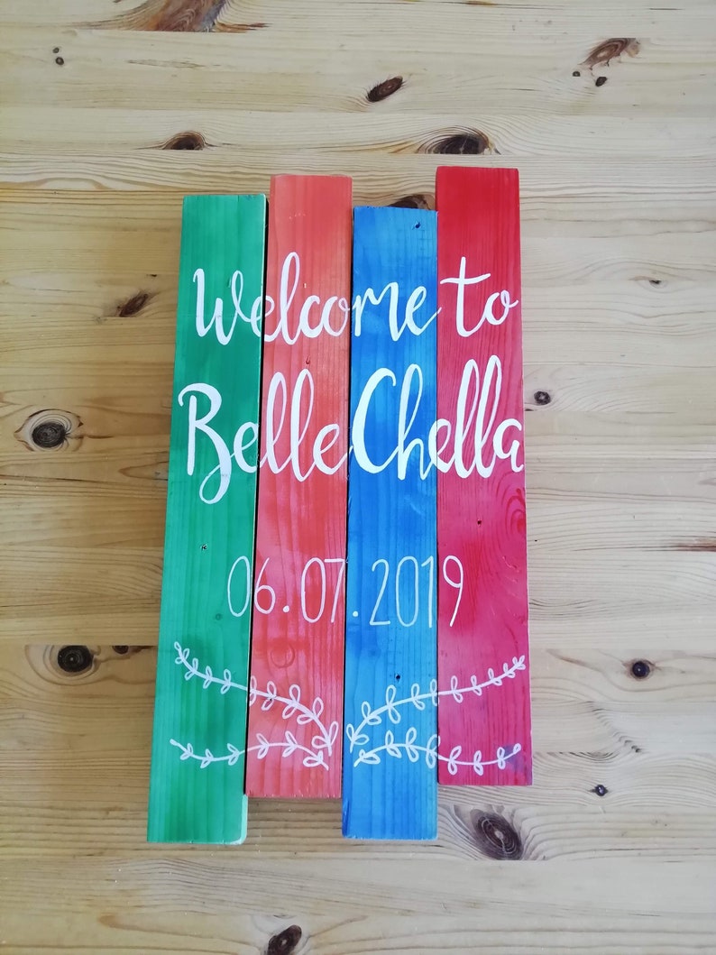 Rustic Personalised Wooden Baby Shower or Christening Sign. | Etsy UK