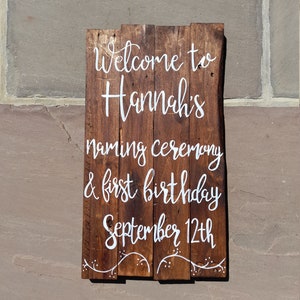 Rustic Personalised Wooden Baby Shower or Christening Sign. - Etsy UK