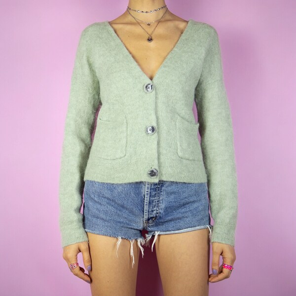 Light Green Cardigan - Etsy