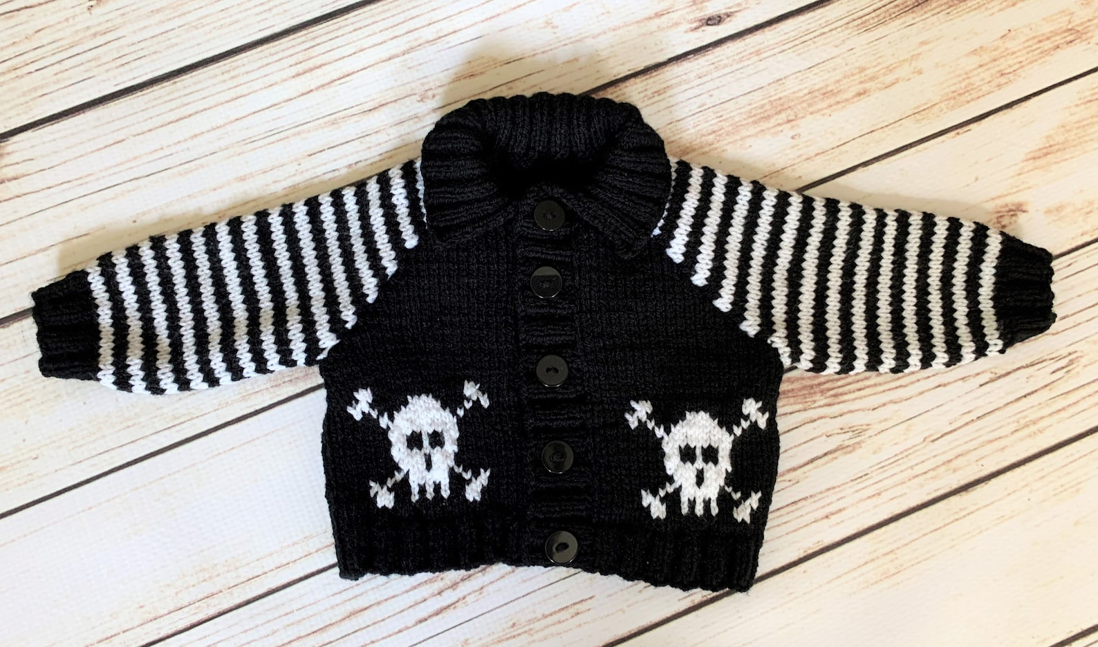 Baby Goth Knitted Skull Cardigan Jacket Sweater Black Punk Emo - Etsy