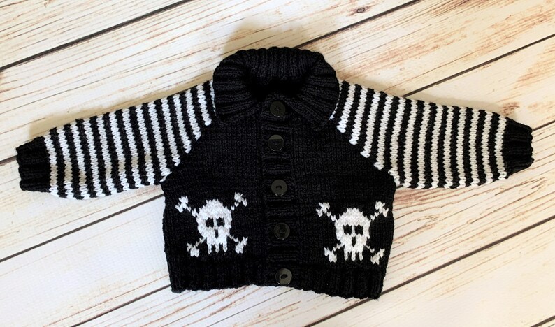 Baby Goth Knitted Skull Cardigan Jacket Sweater Black Punk Emo - Etsy