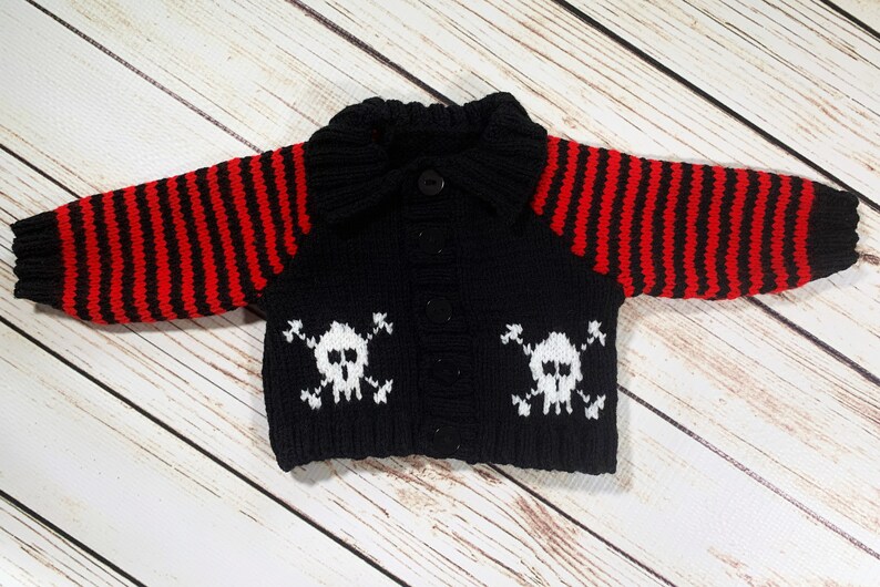 Baby Goth Knitted Skull Cardigan Jacket Sweater Black Punk Emo - Etsy
