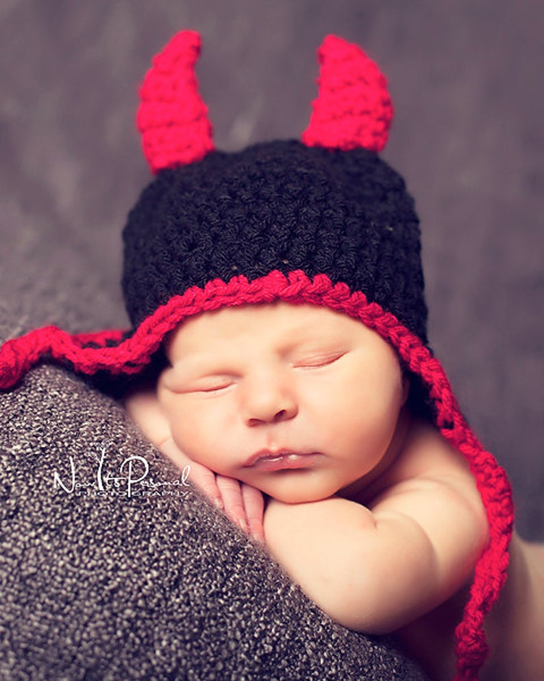 Baby Devil Hat Goth Punk Skull Cap Clothes Halloween Beanie - Etsy