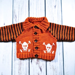 Baby Goth Knitted Skull Cardigan Jacket Clothes Halloween Horror Gothic ...