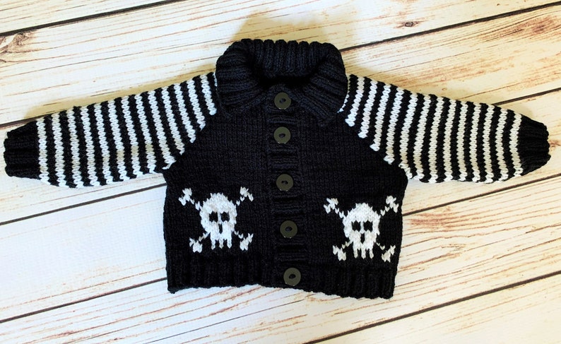 Baby Goth Knitted Skull Cardigan Jacket Sweater Black Punk Emo - Etsy
