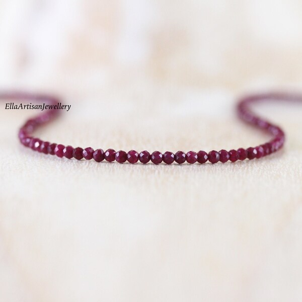 Ruby Beads Necklace - Etsy