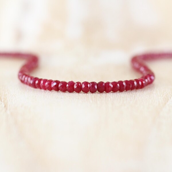 Ruby Beads Necklace - Etsy