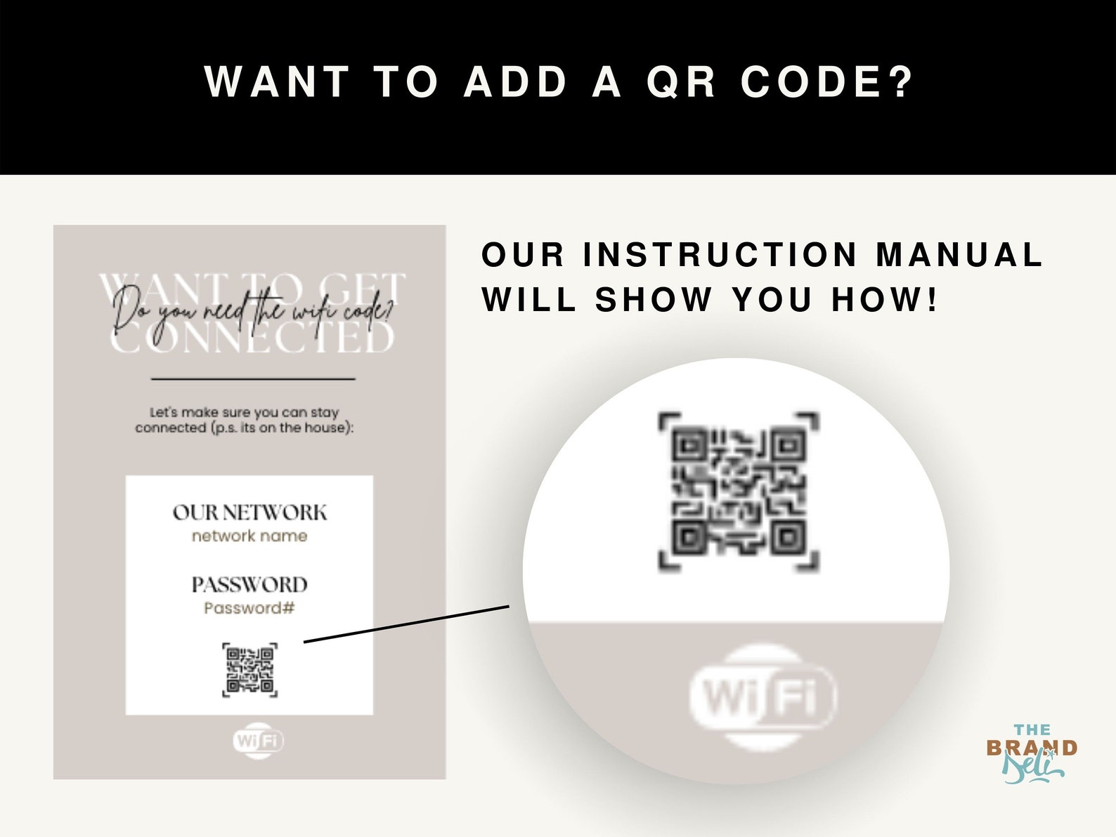 WIFI Code Sign Editable Canva Template for WIFI Password in Your Airbnb ...
