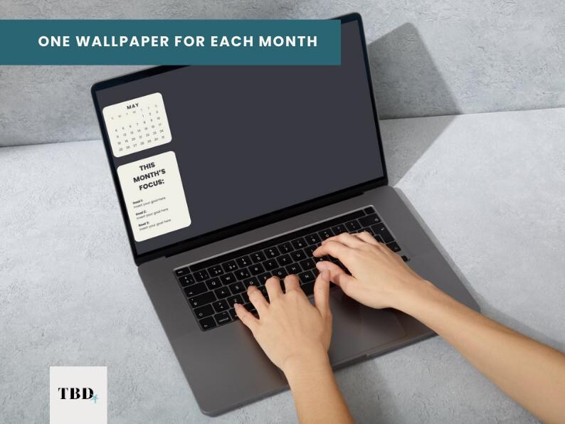 2025 Monthly Calendar Desktop Wallpaper, Set of 12 Wallpapers for ...